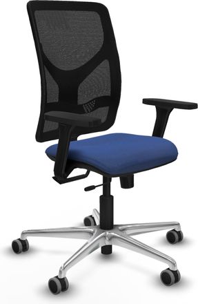 Piqueras y Crespo B&uuml;rostuhl, ideal zum Arbeiten, mit 3D-Armen, h&ouml;henverstellbare Lendenwirbelst&uuml;tze, ausgestattet mit Syncro/Traslack und Schneideschaum, Schwarz/Marine