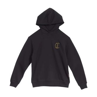 Just Cavalli Schwarzer Bestickter Lurex-Kapuzenpullover - - Sweatshirts & Hoodies - Herren - Schwarzk - 2XL
