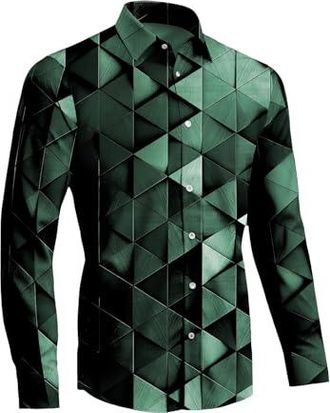 Generic Chemise habill&eacute;e &agrave; manches longues pour homme - Chemise &agrave; carreaux boutonn&eacute;e - Col &agrave; revers - Tendance et polyvalente - Chemisier formel confortable -