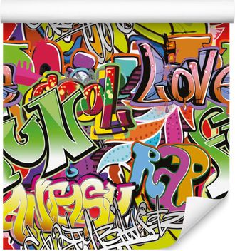 OEM Carta Da Parati Colorata Con Graffiti Per Soggiorno E Camera Da Letto, 50x1000 Cm