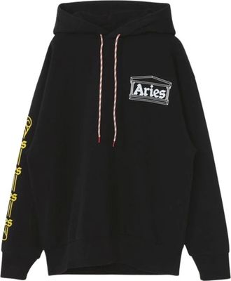 Aries Homme, Sweatshirts et sweats &agrave; capuche, Noir, Taille: S Temple Sweat &agrave; capuche