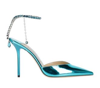 Jimmy Choo London Blue Mirrored Crystal Embellished Heel Size 39