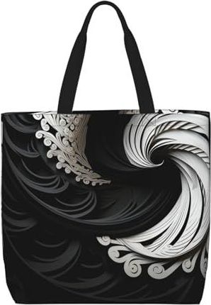 Generic Image En Noir Et Blanc Sac Fourre Tout L&eacute;ger Sacs De Courses Pliable Sac Fourre-Tout Pour Quotidienne Shopping Voyage