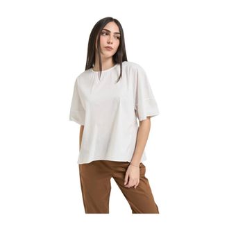 Liviana Conti Femme, Blouses et Chemises, Blanc, Taille: 38 FR T-shirt Col Rond