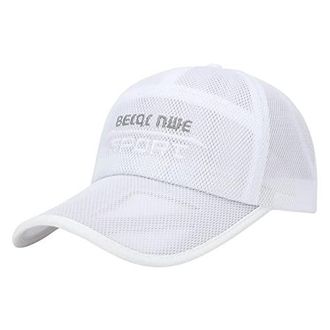 Generic Chapeau pour homme &agrave; bord creux en maille respirante pour la p&ecirc;che en plein air casquette de baseball pare-soleil visi&egrave;res de football, blanc, Taille 