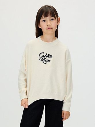 Calvin Klein Pullover Mit Logo - Whitecap Gray - M&auml;dchen - 12 Jahre (152 cm)