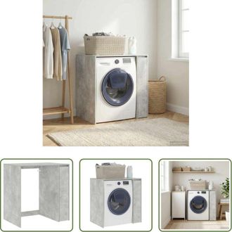 vidaXL vidaXL Armoire machine &agrave; laver - Armoire pour machine &agrave; laver avec porte B&eacute;ton 87 x 60 x 89 cm