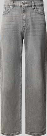 Review Straight Fit Jeans aus reiner Baumwolle im Used-Look
