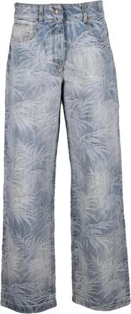 Palm Angels Femme, Jeans, Bleu, Taille: W27 Palms Jacquard Loose