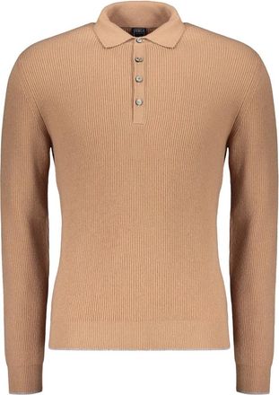 Fedeli Homme, Pulls, Beige, Taille: L Pull Polo C&ocirc;tel&eacute;