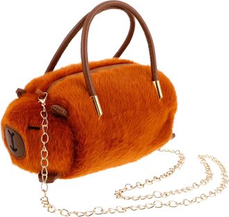 Holibanna Pl&uuml;sch Crossbody Bag Damen Flauschige Umh&auml;ngetasche Kuschelig Kapibaradesign Verstellbarer Schultergurt Vielseitig Tragbar Praktisch f&uuml;r Freundin Allt