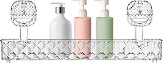 Generico Ohne Lochwandregal: Badezimmer-Organizer mit starker Saugleistung, kompakter Duschaufbewahrungshalter, platzsparend, f&uuml;r Toilettenartikel, Kosmetika, 