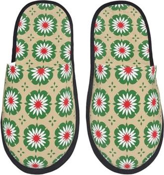 Generic Classiques Pantoufles &agrave; Hiver Fleur de No&euml;l Maison Pantoufles L&eacute;g&egrave;re Chaussons dint&eacute;rieur pour Homme Femme Ext&eacute;rieur L