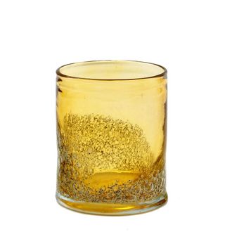 Cristalica Glasvase Bub 14cm Zylinder Blumenvase mundgeblasen Windlicht gelb