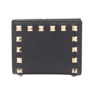 Valentino Pre-owned Rockstud Leder Geldb&ouml;rse - - Pre-owned - Damen - Schwarzk - ONE SIZE