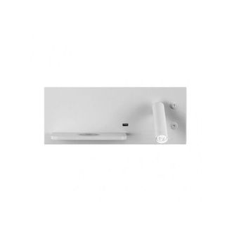 Fabrilamp Wandleuchte 2+8w 4000k velazquez dcho blanco usb+qi 130lm Doppelz&uuml;ndung 14x35x14 cm