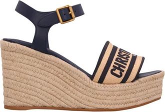 Dior Femme, Chaussures, Noir, Taille: 38 1/2 EU Dway Sandal Wedge 9.5 cm