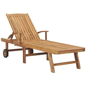 vidaXL Vidaxl - Chaise longue Bois de teck solide
