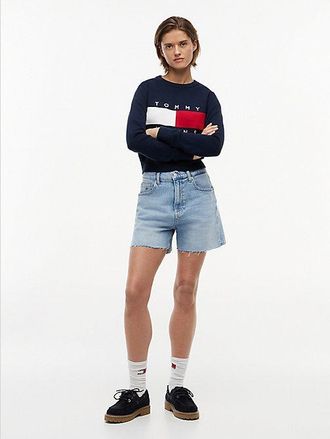 Tommy Hilfiger Short mom en denim &agrave; moustaches