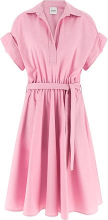 Nude Nude, Femme, Robes, Rose, Taille: 38 FR Robe Midi en Popeline de Coton