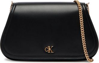 Calvin Klein Handtasche Calvin Klein Ck Curved Wallet On Chain LV04F1153G Schwarz