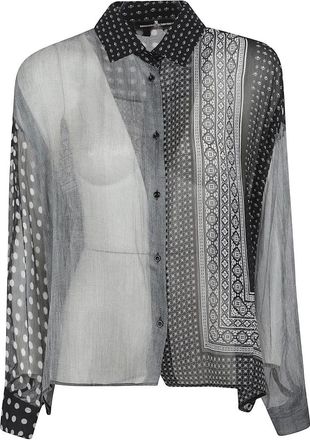 Ermanno Scervino Femme, Blouses et Chemises, Noir, Taille: 36 FR ST. Fazzolet Chemise Patchwork