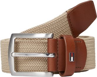 Tommy Hilfiger Herren Gürtel Denton Elastic 3,5 cm Geflochten, Beige (Horseradish), 100 cm