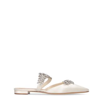 Manolo Blahnik Femme, Chaussures, Beige, Taille: 36 1/2 EU Mule &Eacute;l&eacute;gante avec Strass