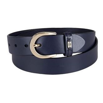 Tommy Hilfiger Ceinture en cuir pour jeans, pantalons et robes pour femme, Bleu marine d&eacute;contract&eacute;, Small