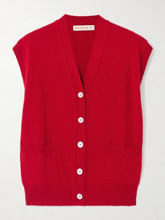 &Daughter Cardigan Sans Manches En Laine Wexford - Rouge