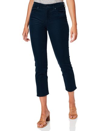 7 For All Mankind Damen The Straight Crop Corduroy Peacock Hose, Blue, 26W 30L EU