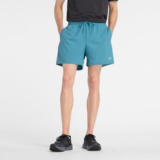 New Balance Herren Sport Essential Short 5 in Blau/Grau, Polywoven, Gr&ouml;&szlig;e XL