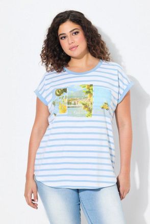 Ulla Popken T-Shirt Shirt Ringel Oversized Rundhals Halbarm