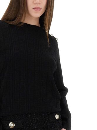 Balmain Viscose Knit Sweater - Black