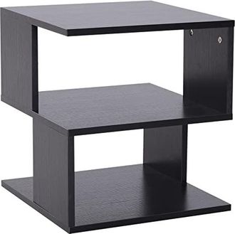 HOMCOM Table dappoint carr&eacute;e &agrave; 3 niveaux, table dappoint moderne avec 3 &eacute;tag&egrave;res ouvertes de rangement, pour salon, chambre, biblioth&egrave;que, 40 x 40 x 43 cm No