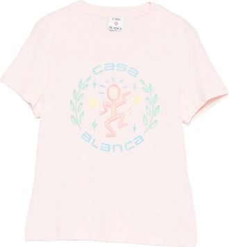 Casablanca Femme, Tops, Rose, Taille: 38 FR T-shirt Graphique en Coton