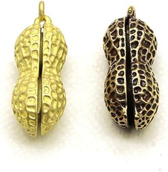 Heallily Porte-cl&eacute;s Pendentif en Laiton Forme Cacahu&egrave;te, Design Artisanal Vintage, Accessoire D&eacute;coratif pour Paquet, Bijoux Cr&eacute;atifs, Pr&eacute;sent Symbolique Amulet