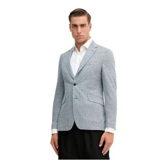 Hackett Blazer &agrave; revers crant&eacute;s - Homme - Vestes - Bleu - Taille: M