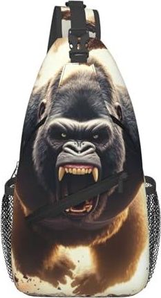 Generic Sac &agrave; bandouli&egrave;re 3D Dynamic Gorilla - Sac &agrave; bandouli&egrave;re de voyage pour homme - Sac &agrave; dos de randonn&eacute;e