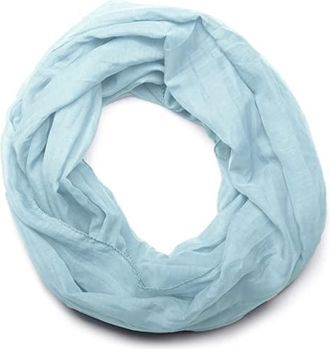 styleBREAKER écharpe tube légère unie, écharpe dété soyeuse, foulard unisexe uni 01016076, couleur:Bleu clair