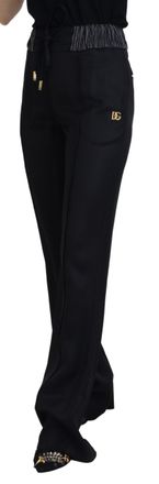 Dolce & Gabbana Womens Black Straight Fit Cotton Pants
