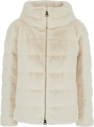 Herno Femme, Vestes, Blanc, Taille: 36 FR Veste Blanche Matelassée en Duvet avec Ecofur