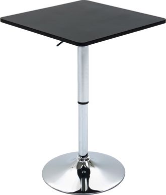 HOMCOM Bartisch H&ouml;henverstellbar Stehtisch mit Drehbar Tischplatte, rutschfest K&uuml;chentisch f&uuml;r Wohnzimmer, Esszimmer, Schwarz, 60 x 60 x 69-93 cm