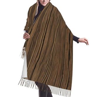 Generic Grain De Bois Femme Etole Grande Ch&acirc;le Avec Gland Scarf Pour Automne Hiver Cadeau Mariage