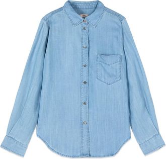 Oltre Femme, Blouses et Chemises, Bleu, Taille: 40 FR Tencel Shirt
