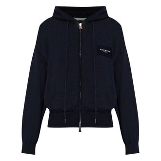 Givenchy Rei&szlig;verschluss-Kapuzenpullover - - Sweatshirts & Hoodies - Damen - Blau - S