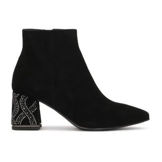Kazar Schwarze Wildlederstiefel mit verzierter Ferse - - Shoes - Damen - Schwarzk - 37 EU