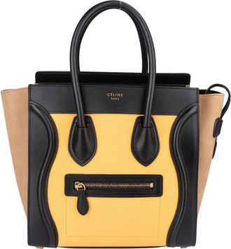 Celine Crossbody Bags - Celine Tricolor Leather Luggage Handbag - Gr. unisize - in Schwarz - f&uuml;r Damen