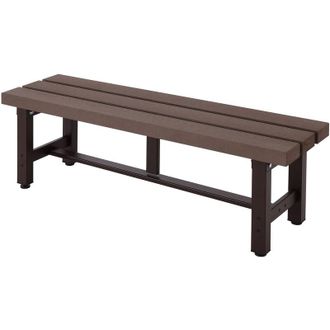 Hhg jamais utilisé] Banc de jardin alu 663, banc banc de parc banc de balcon, résistant aux intempéries wpc 120cm, brun
