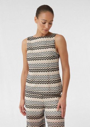 Comma Muskelshirt T-Shirt Stricktop aus Zick-Zack-Ajour